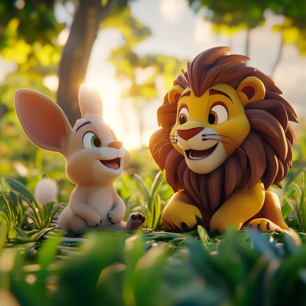 Fábula El león y la liebre ️ | Minenito