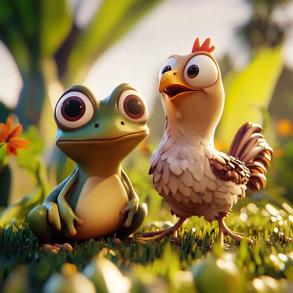 Fábula La rana y la gallina ️ | Minenito