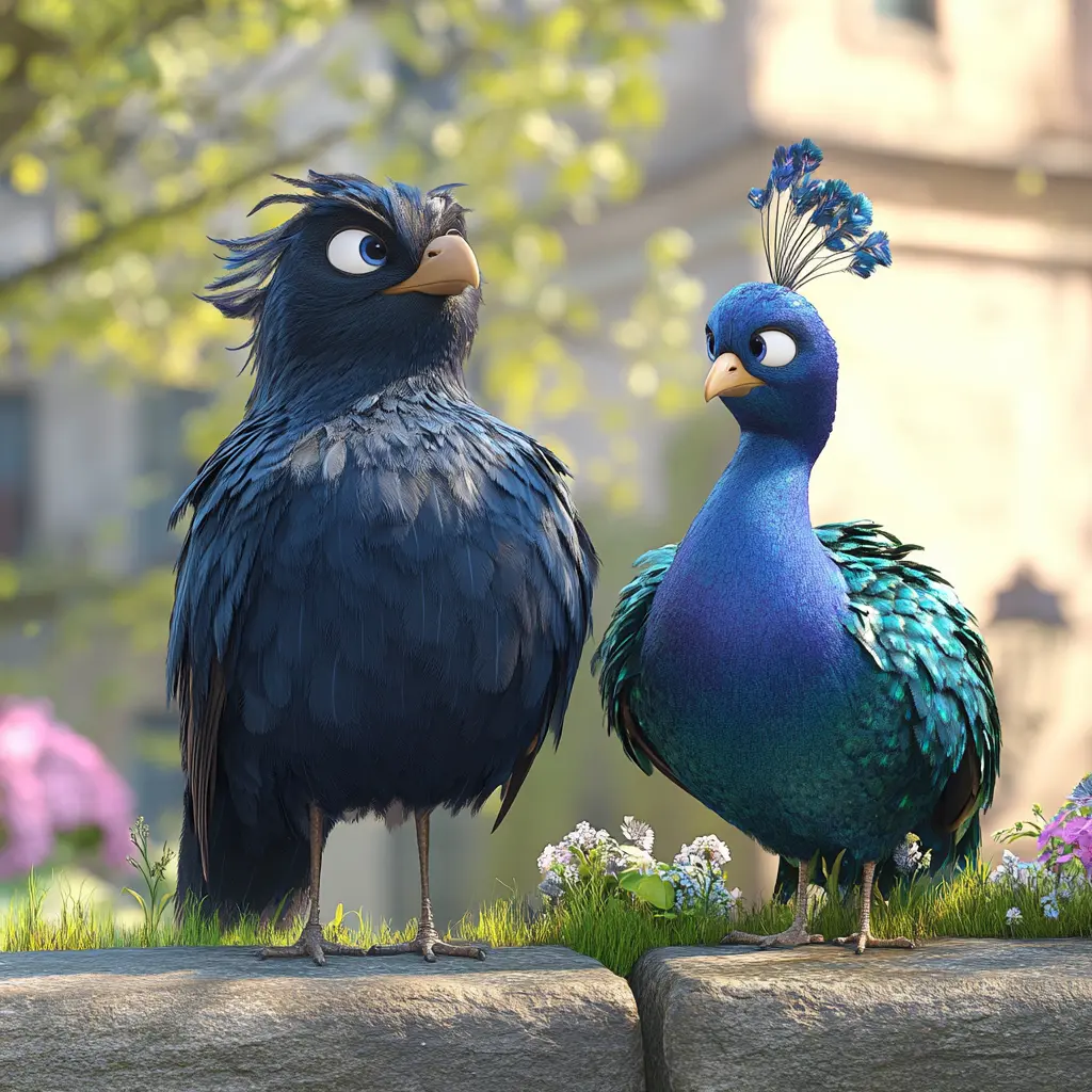 Fábula El grajo soberbio y el pavón ️ | Minenito