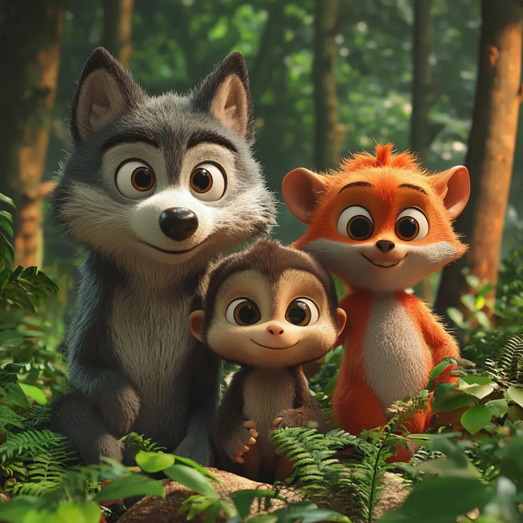 Fábula El lobo, la zorra y el mono juez ️ | Minenito