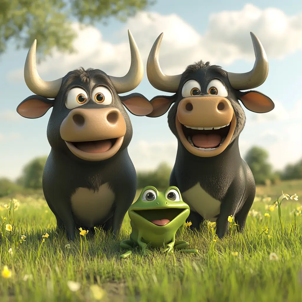 Fábula Los toros y las ranas ️ | Minenito