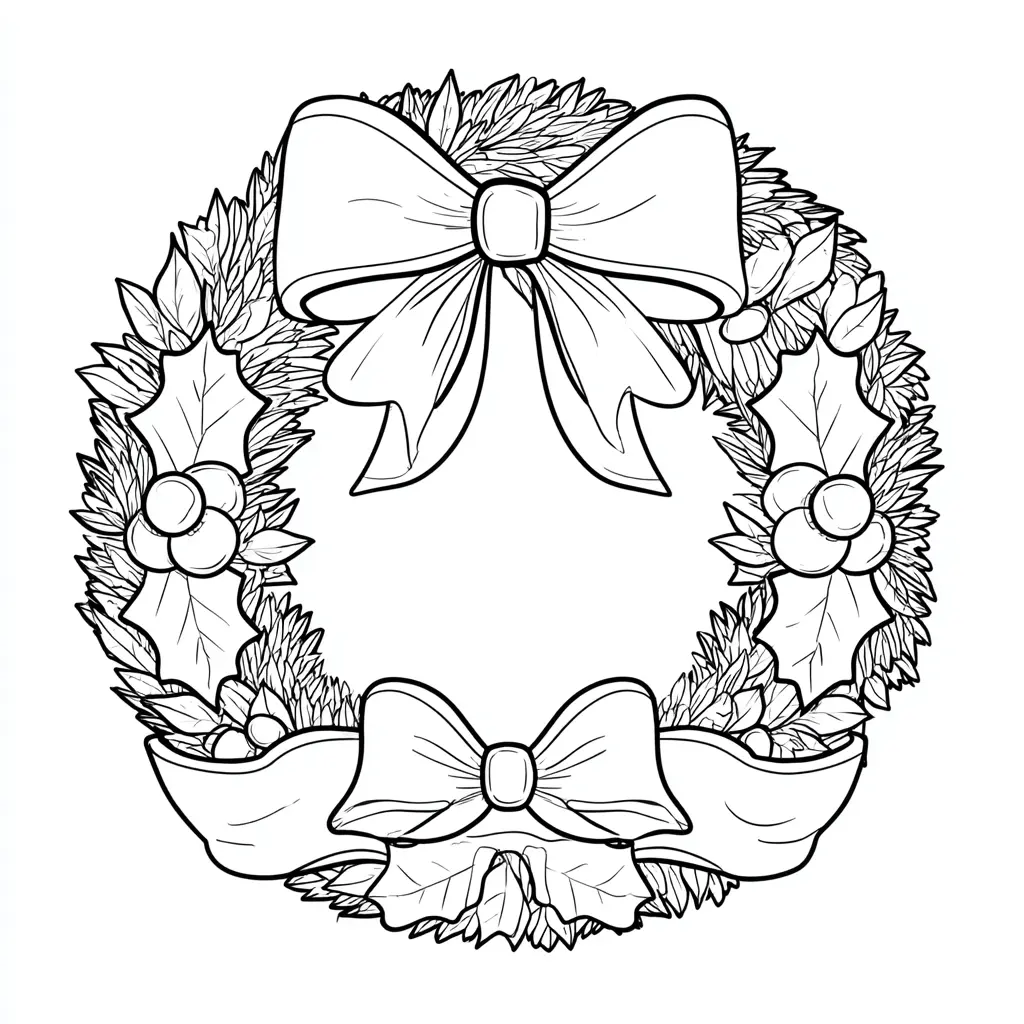 Dibujos de corona navideña para colorear ️ | Minenito