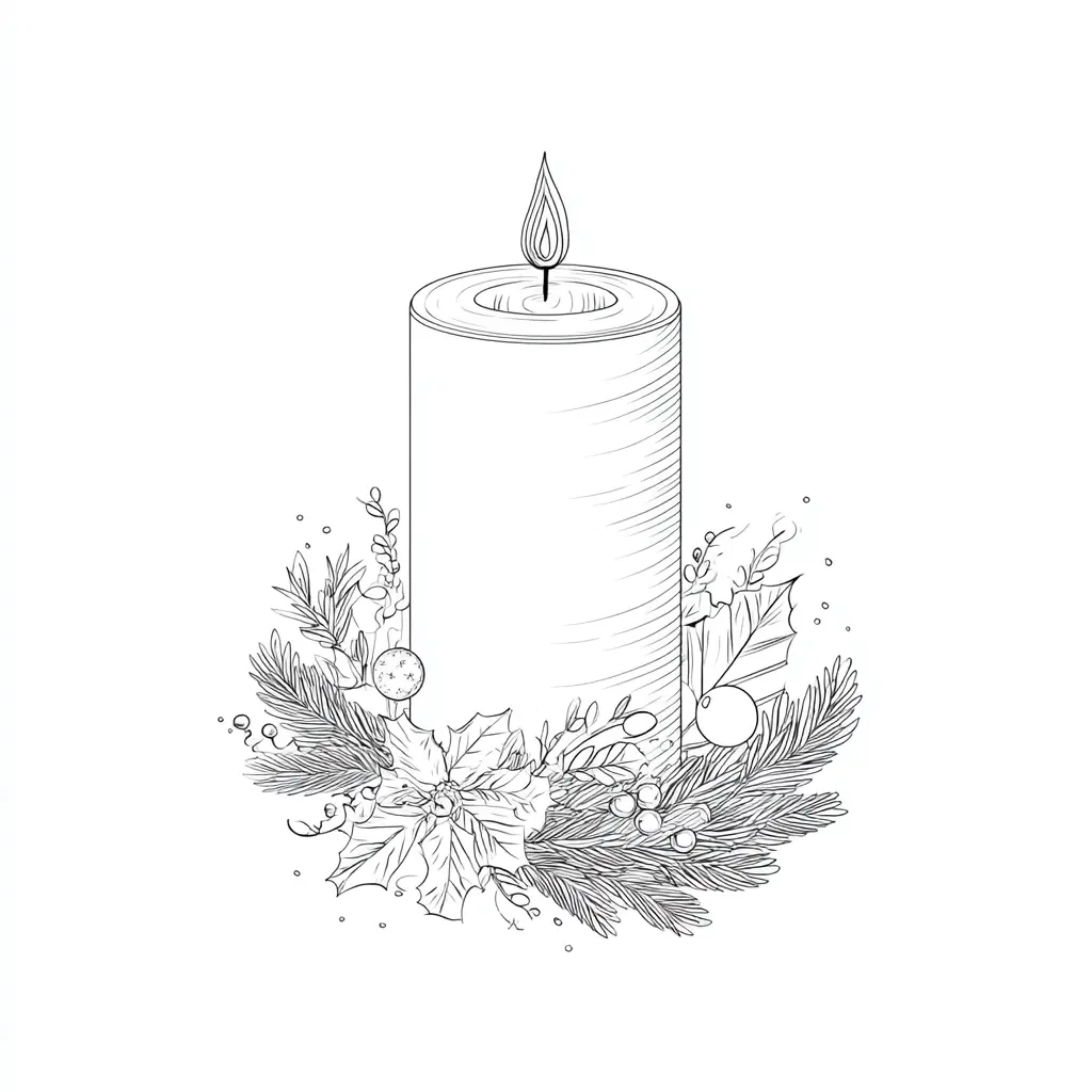 Dibujos de velas de Navidad para colorear ️ | Minenito