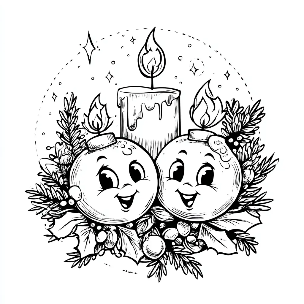 Dibujos de velas de Navidad para colorear ️ | Minenito