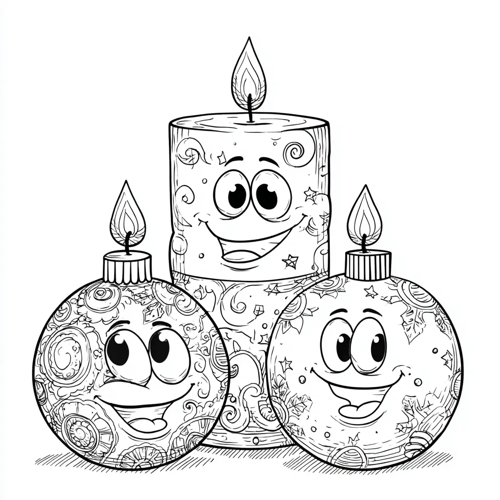 Dibujos de velas de Navidad para colorear ️ | Minenito