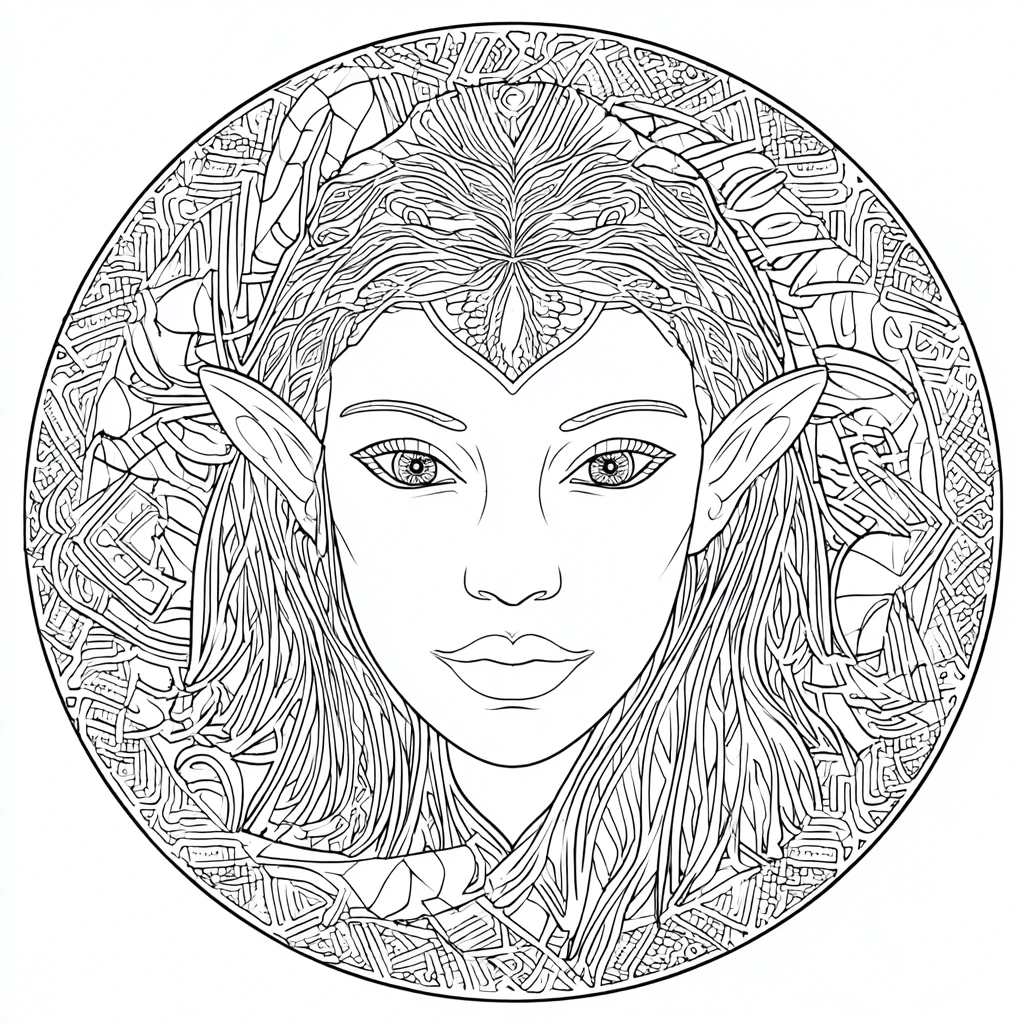 Mandalas de elfas para colorear e imprimir ️ | Minenito