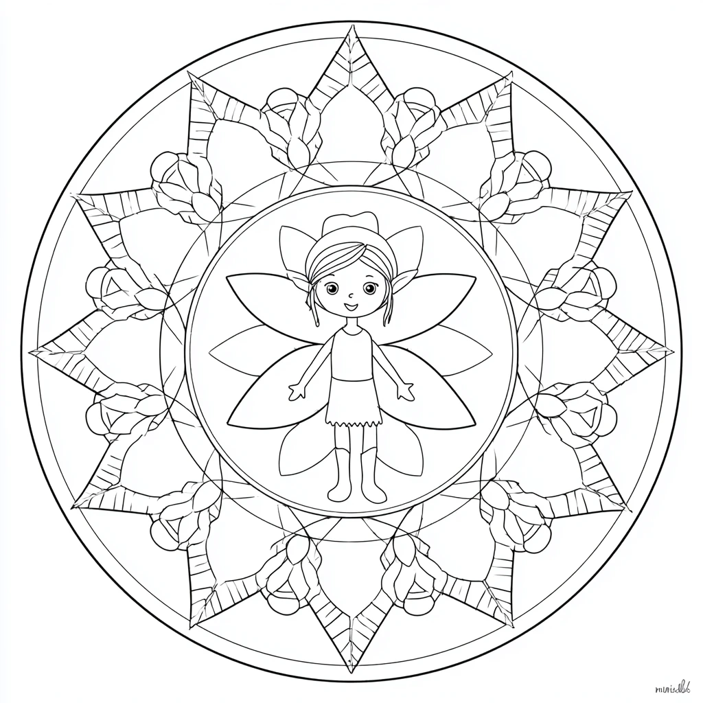 Mandalas de elfas para colorear e imprimir ️ | Minenito