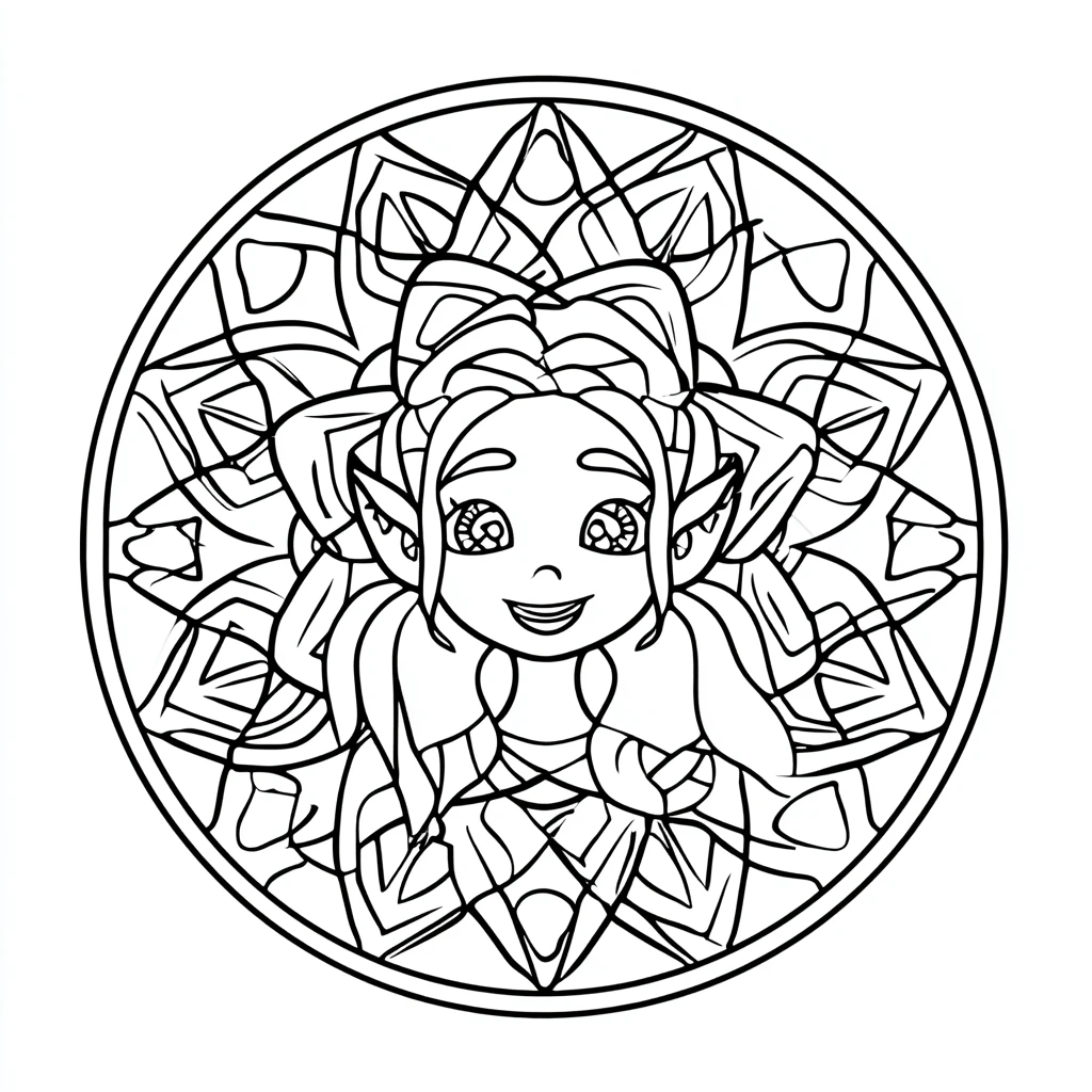 Mandalas de elfas para colorear e imprimir ️ | Minenito
