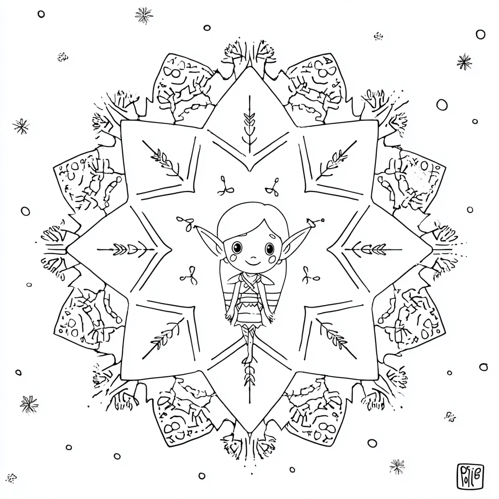 Mandalas de elfas para colorear e imprimir ️ | Minenito